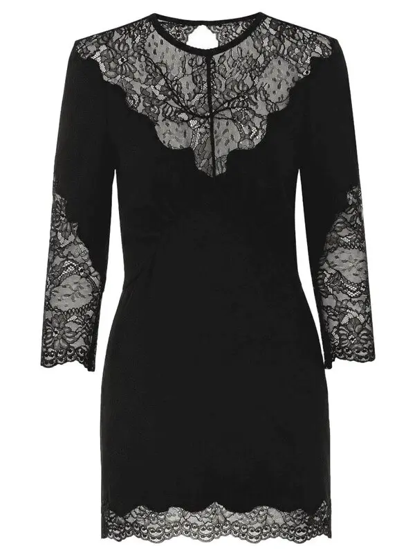 Attico Long-sleeve Pencil Mini Dress - Black
