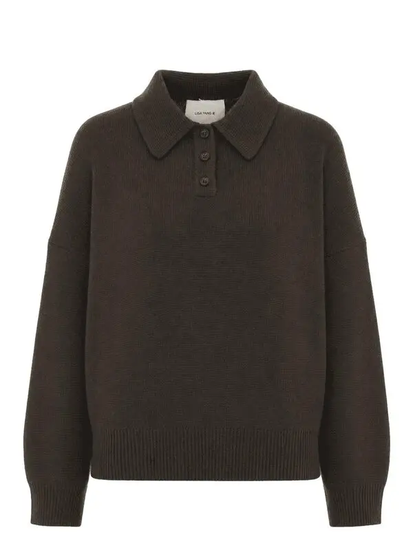 LISA YANG Cashmere Long-sleeve Polo - Green