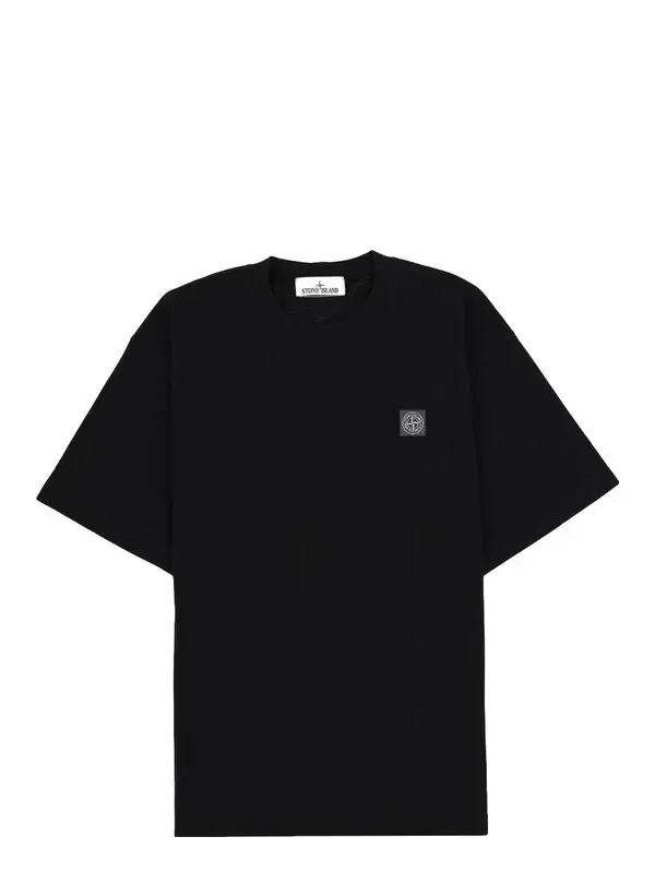 Stone Island T-shirt With Logo Patch - Black