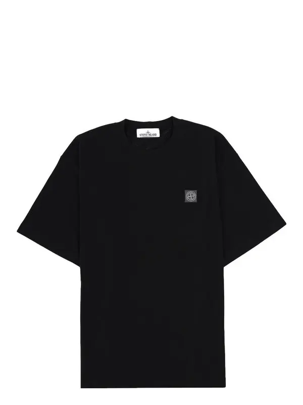 Stone Island T-shirt With Logo Patch - Black
