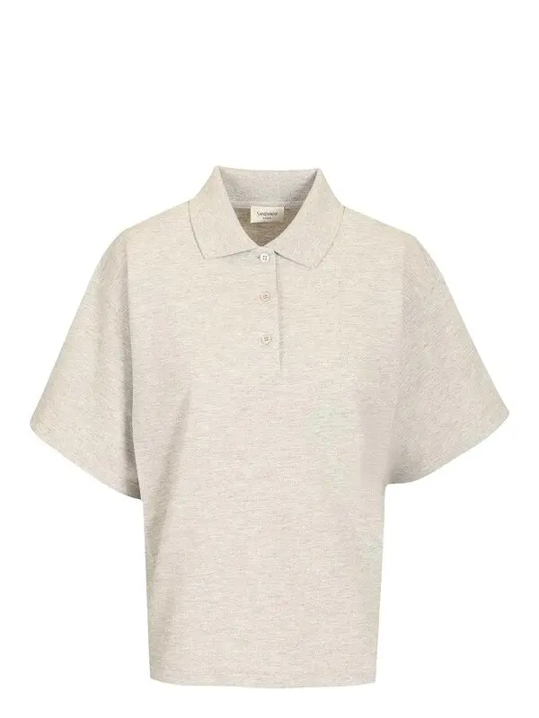 Saint Laurent Oversized Cotton Polo Shirt - Black