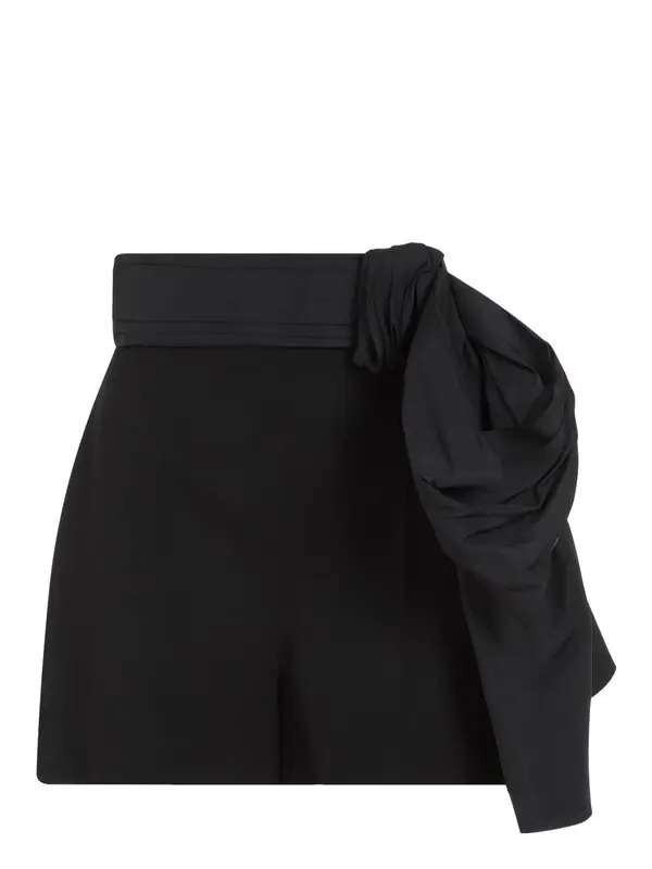Alexander McQueen Cupro Shorts With Oversize Bow Detail - Black