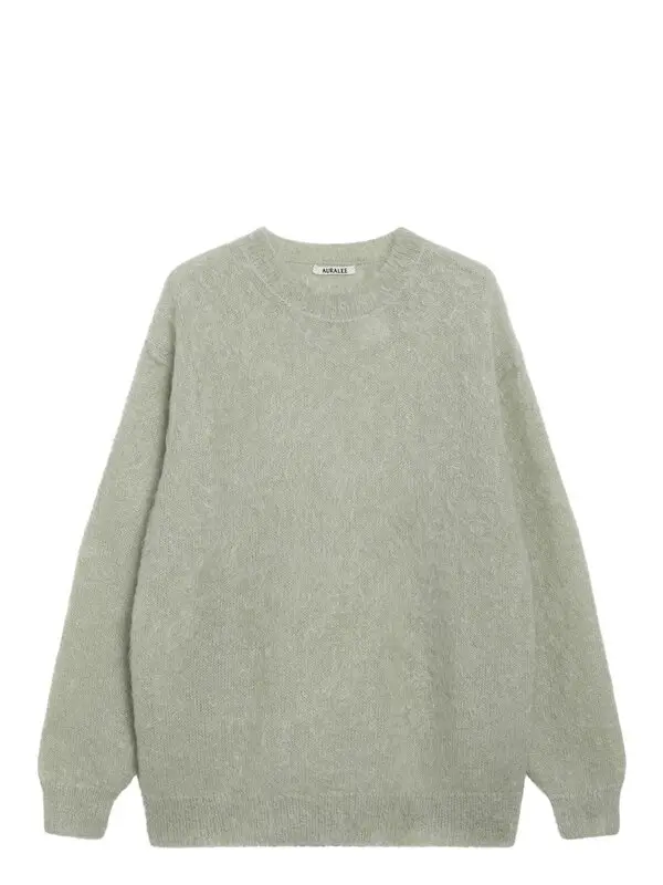 Auralee Light Brushed Mohair-blend Sweater - Green
