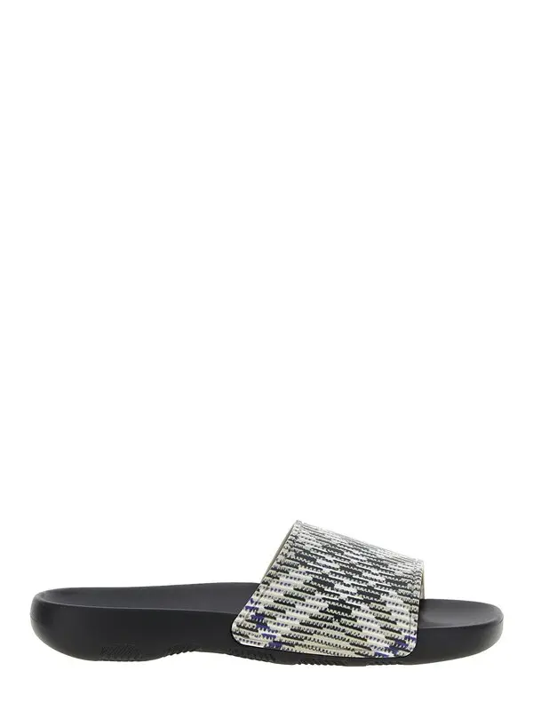 Burberry Checked Slide Sandals - Multicolor