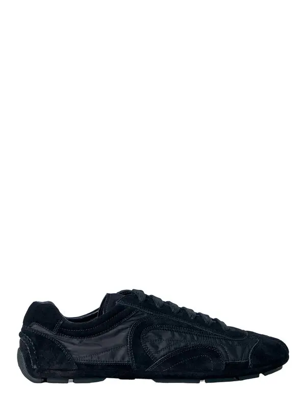 Prada Mesh And Leather Sneakers - Black