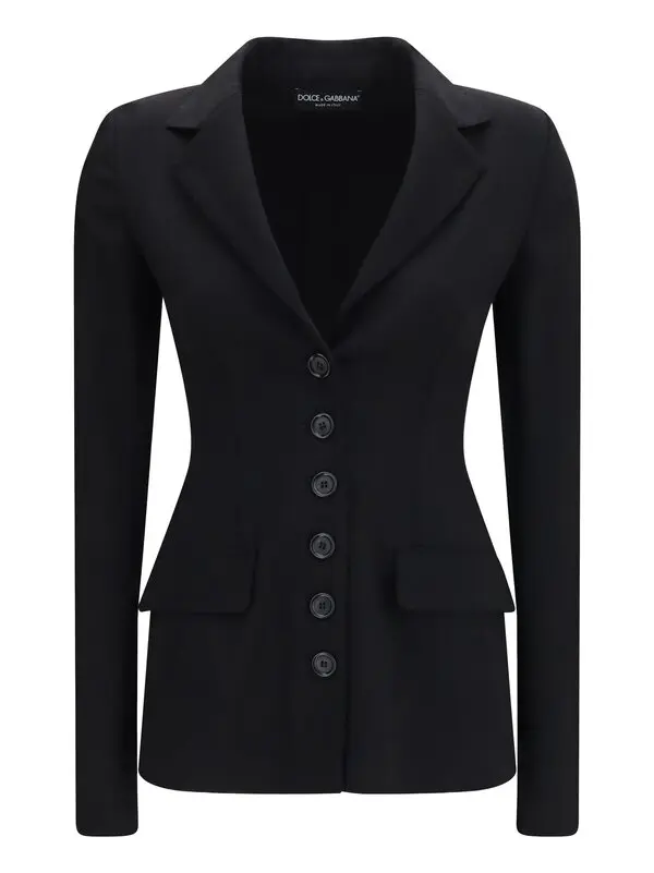 Dolce & Gabbana Stretch Wool Jacket - Black