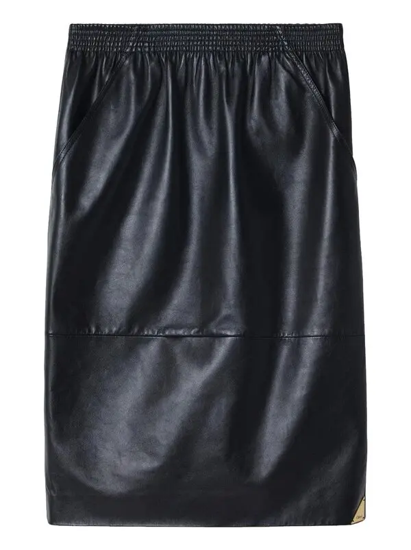 Chloé Plonge Nappa Leather Pencil Skirt - Black