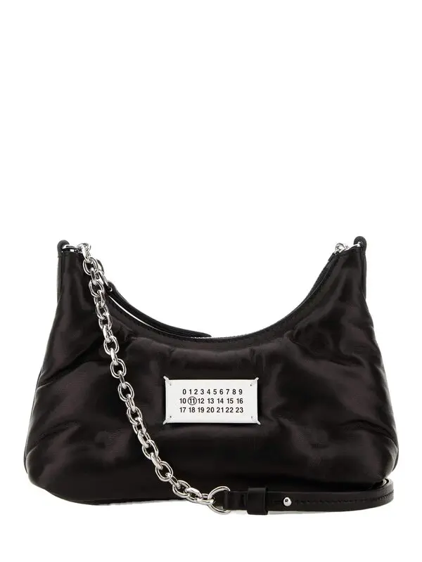 MAISON MARGIELA Nappa Leather Micro Glam Slam Hobo Shoulder Bag - Black
