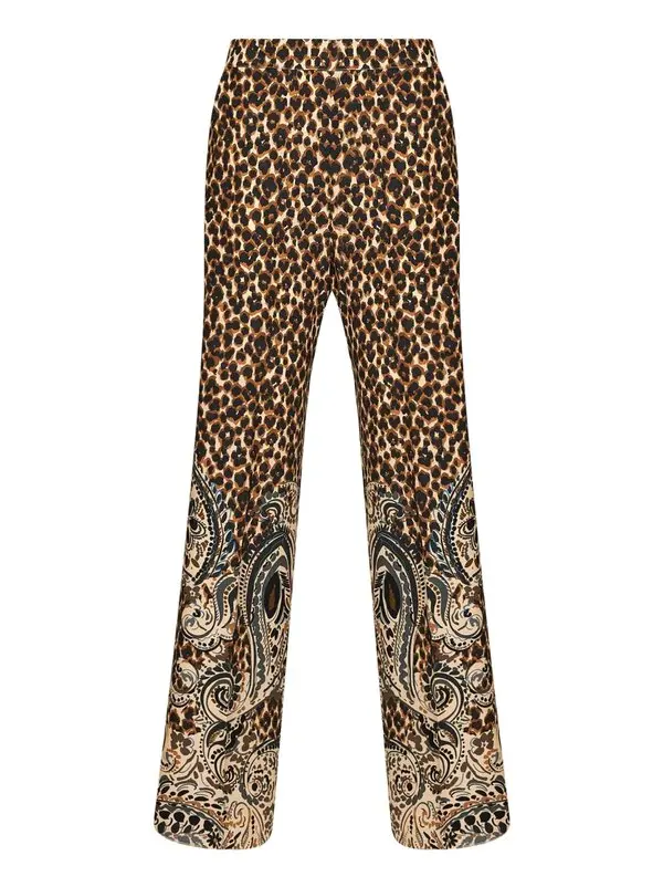Etro Silk Crêpe De Chine Printed Trousers - Multicolor