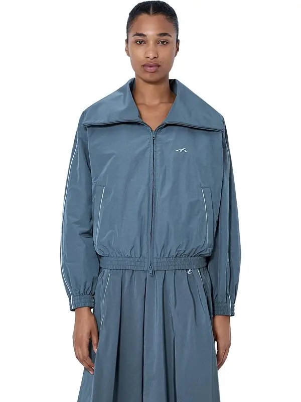 Balenciaga High Collar Tracksuit Jacket - Gray