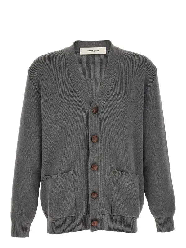 GOLDEN GOOSE Logo Cardigan - Gray