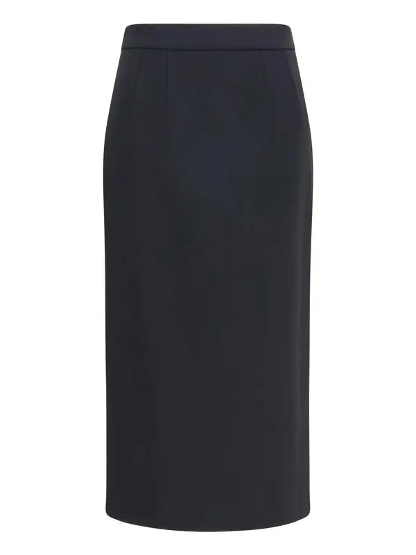 Dolce & Gabbana Stretch Wool Pencil Skirt - Black