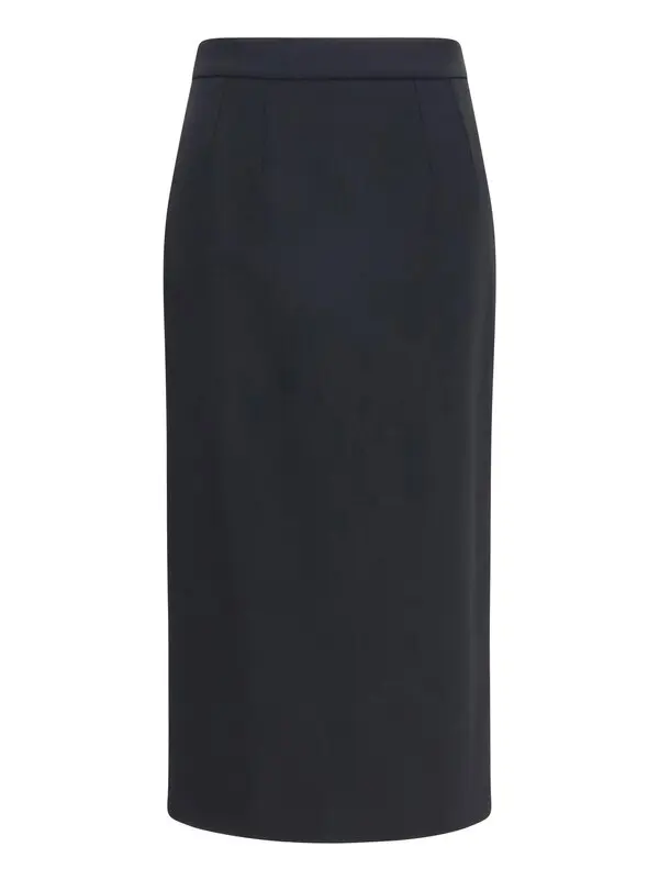 Dolce & Gabbana Stretch Wool Pencil Skirt - Black