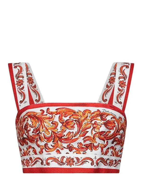 Dolce & Gabbana Maiolica-print Bralette Top - Multicolor