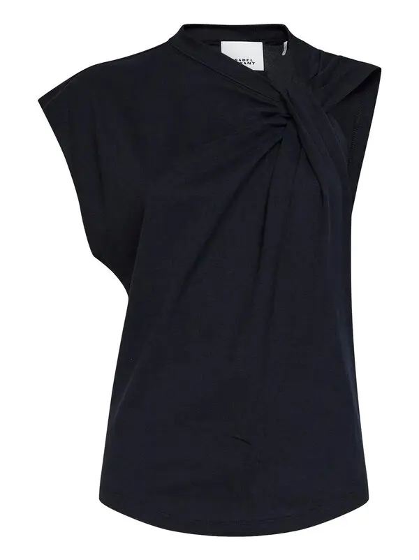 Isabel Marant Étoile Marant Black Cotton Jersey Nayda Asymmetric T-shirt - Multicolor