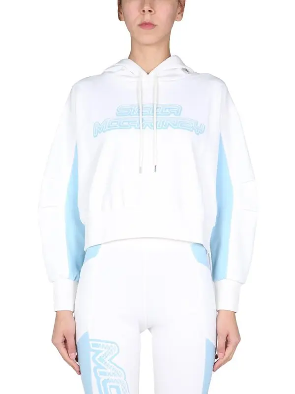 Stella McCartney Logo Print Hooded Sweatshirt - White