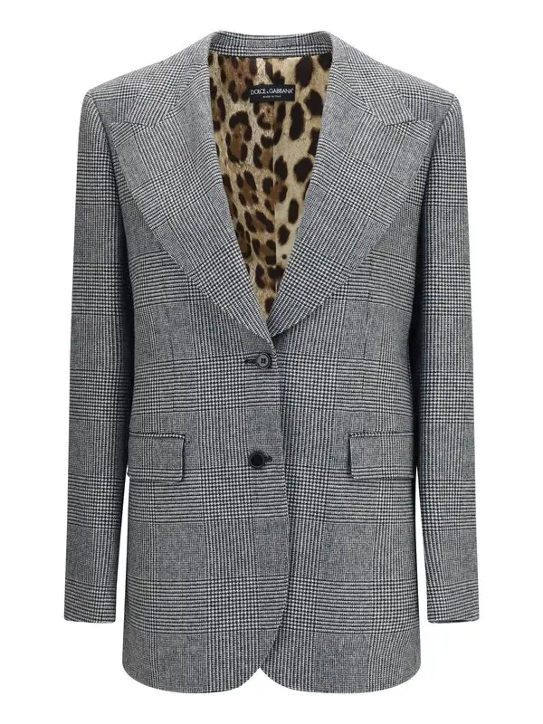 Dolce & Gabbana Prince Of Wales Blazer - Gray