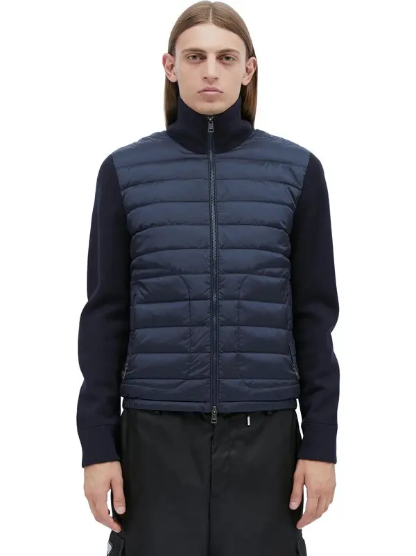 Moncler Logo Patch Zip-up Cardigan - Blue