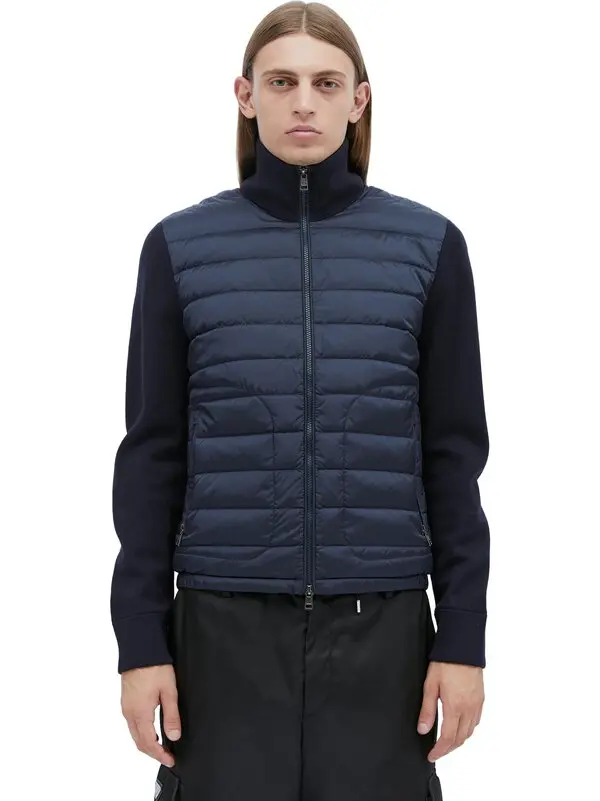 Moncler Logo Patch Zip-up Cardigan - Blue