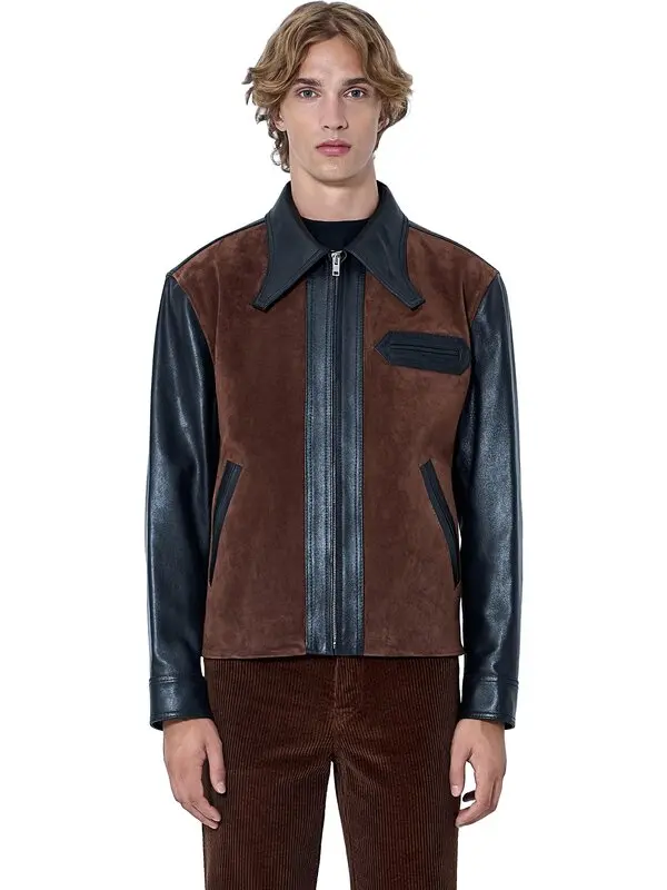 Marni Leather And Suede Panel Jacket - Black