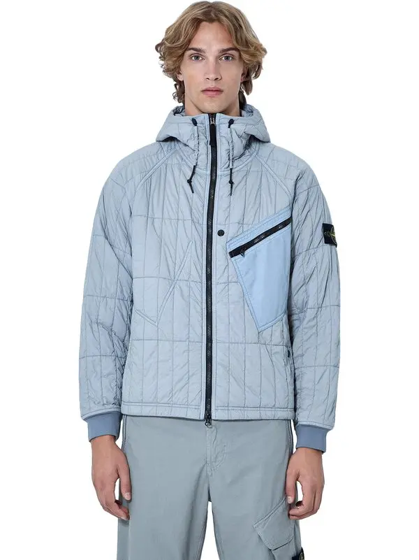 Stone Island Quilted Hooded Jacket - Gray