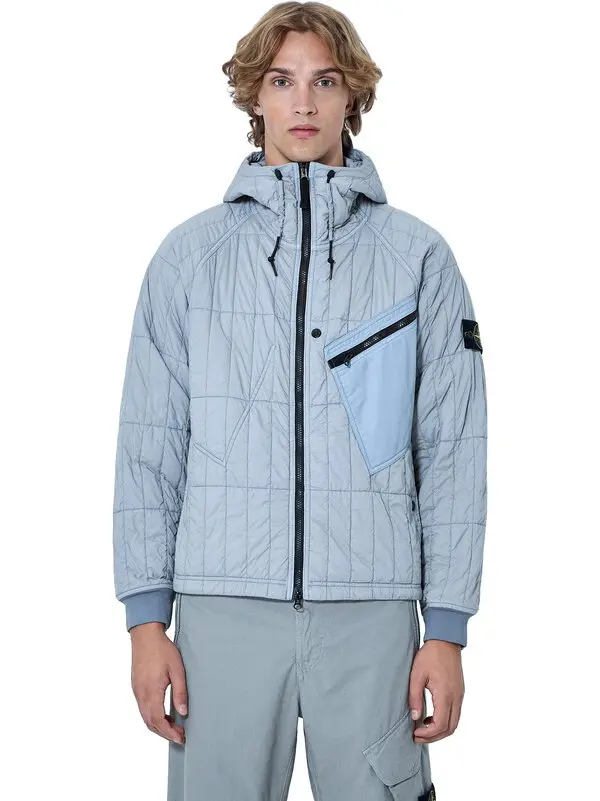 Stone Island Quilted Hooded Jacket - Gray