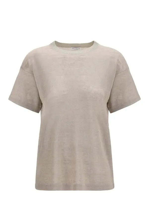 Brunello Cucinelli Crewneck Short-sleeve T-shirt - Cream