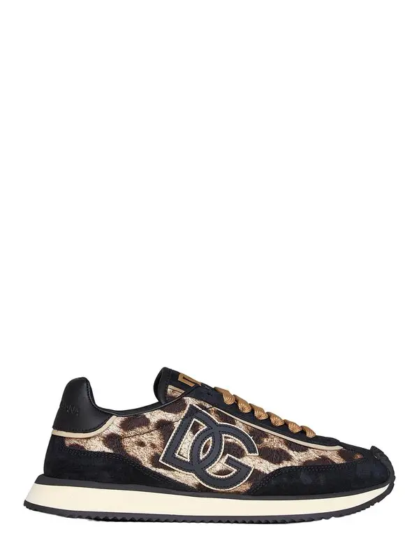 Dolce & Gabbana Leo-print Fabric Dg Cushion Sneakers - Multicolor