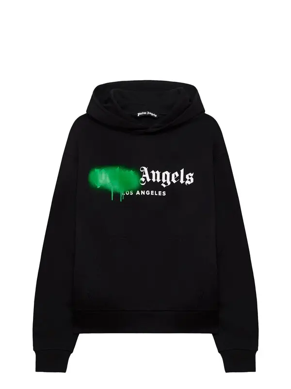 Palm Angels Spray La Hooded Sweatshirt - Black