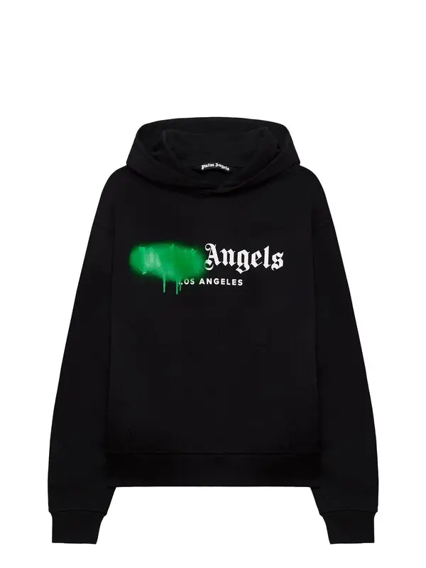 Palm Angels Spray La Hooded Sweatshirt - Black