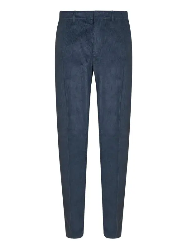 Etro Blue Stretch Cotton Corduroy Trousers - Multicolor