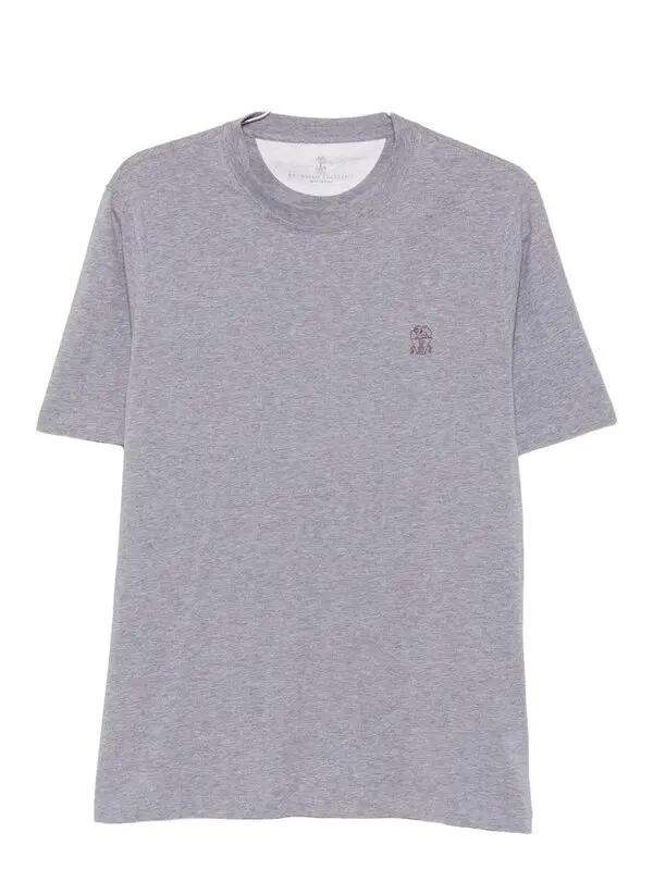 Brunello Cucinelli Logo Cotton T-shirt - Multicolor