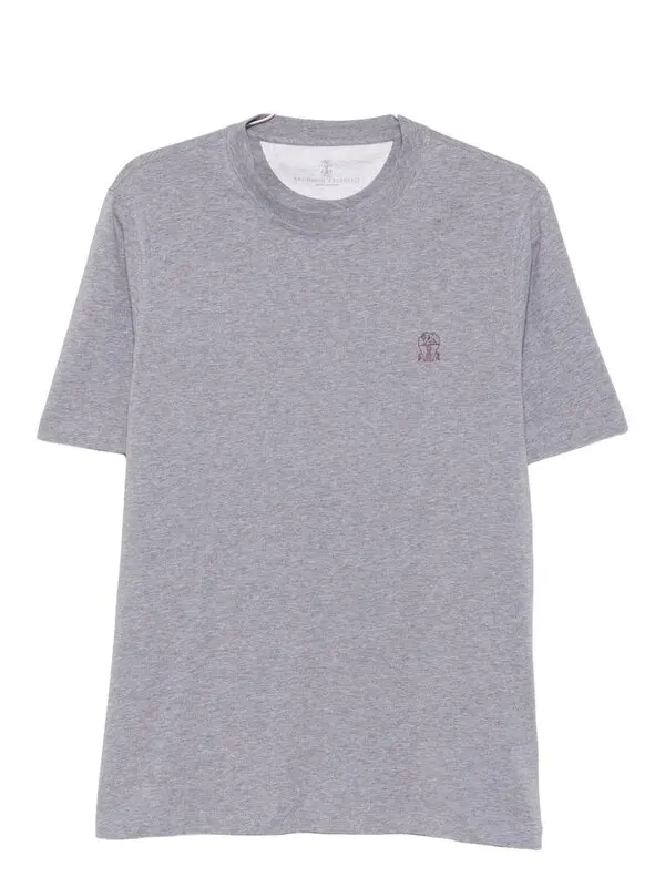 Brunello Cucinelli Logo Cotton T-shirt - Multicolor