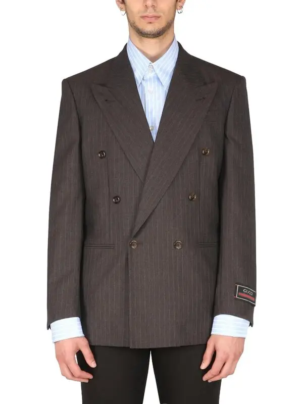 Gucci Double-breasted Jacket - Brown
