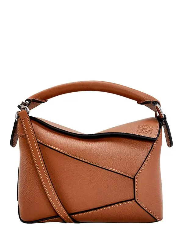 Loewe Puzzle Edge Leather Crossbody Bag - Tan
