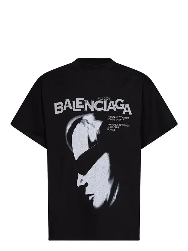 Balenciaga Black Lady In Shades Oversize T-shirt - Multicolor