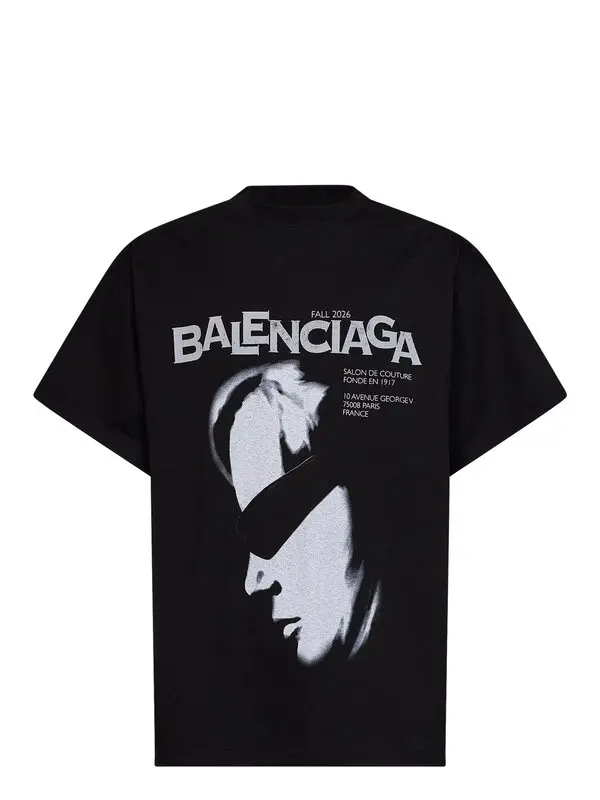Balenciaga Black Lady In Shades Oversize T-shirt - Multicolor