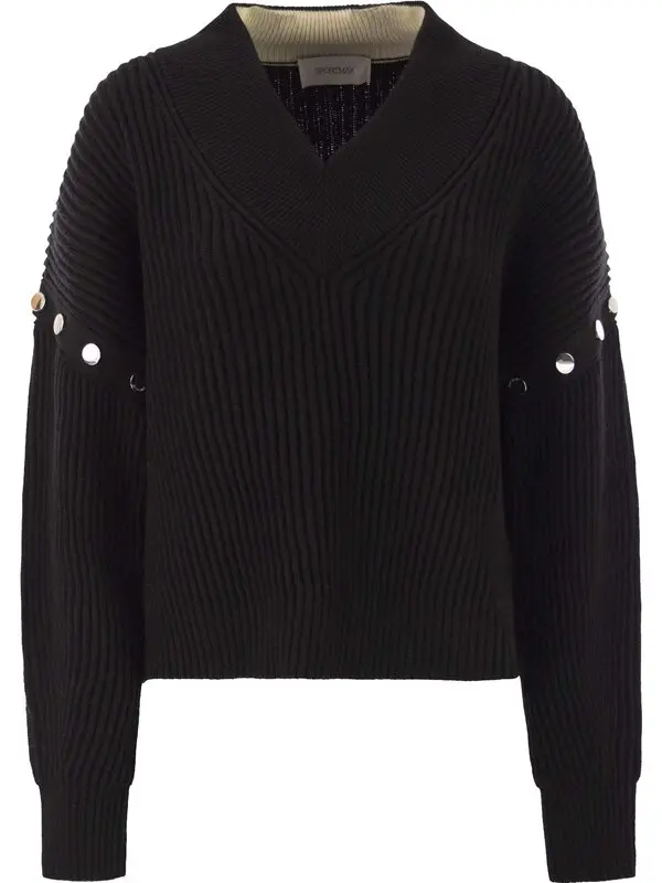 Sportmax Tay Oversized Jumper With Detachable Sleeves - Black