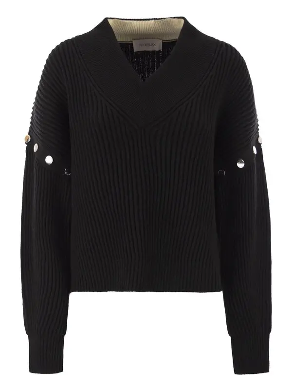 Sportmax Tay Oversized Jumper With Detachable Sleeves - Black