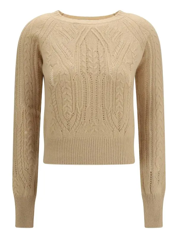ERMANO SCERVINO Ermanno Scervino Cashmere Cable Knit Sweater - Cream