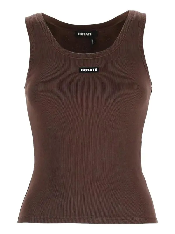 ROTATE BY BIRGER CHRISTENSEN Tank Top With Logo - Brown
