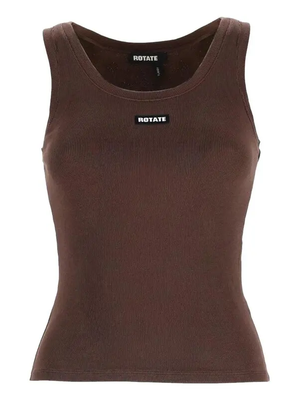 ROTATE BY BIRGER CHRISTENSEN Tank Top With Logo - Brown