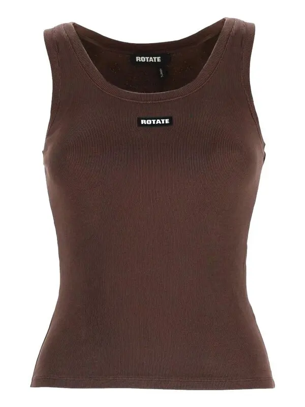 ROTATE BY BIRGER CHRISTENSEN Tank Top With Logo - Brown