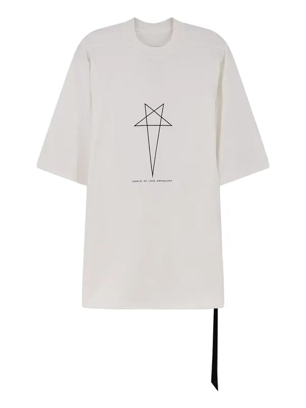 Rick Owens Cotton T-shirt With Logo On The Front - Multicolor