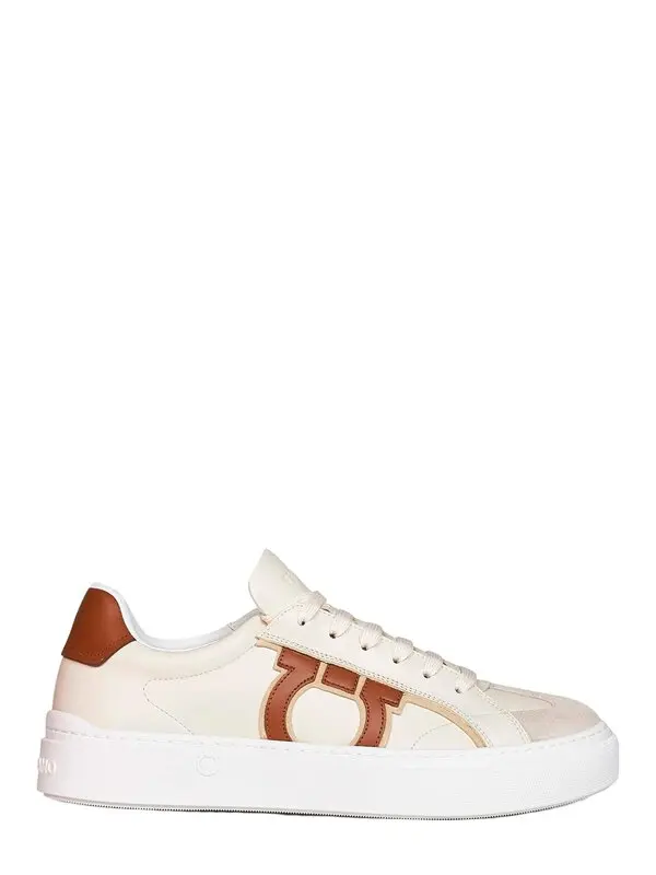FERRAGAMO Calf Leather Gancini Sneakers - Multicolor