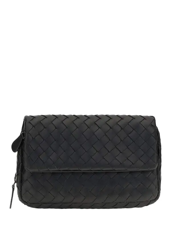 Bottega Veneta Intrecciato Shoulder Bag - Black