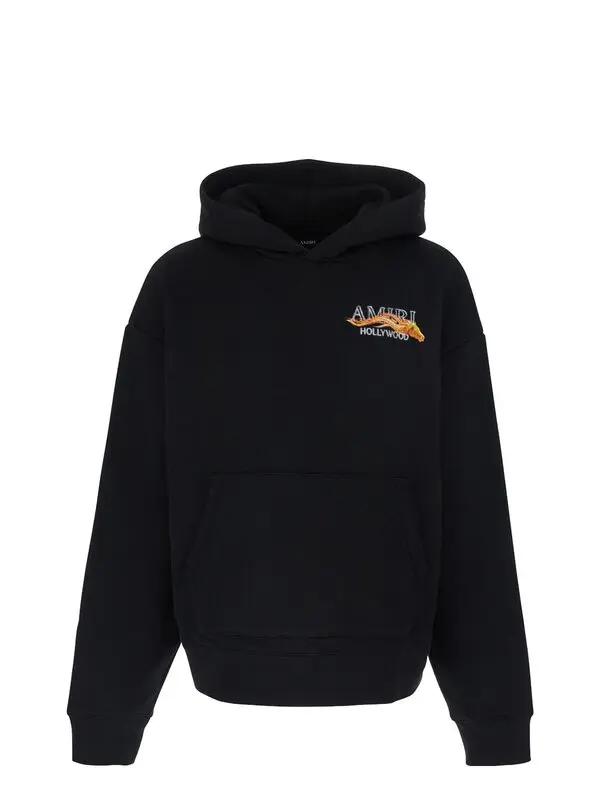 Amiri Hooded Sweatshirt With Fixed Hood And Lettering Logo On Front And Back In Black Cotton For - Multicolor