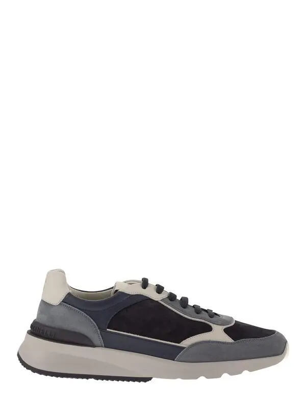 Brunello Cucinelli Suede And Leather Sneakers - Blue