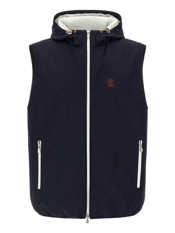 Brunello Cucinelli Hooded Vest - Blue