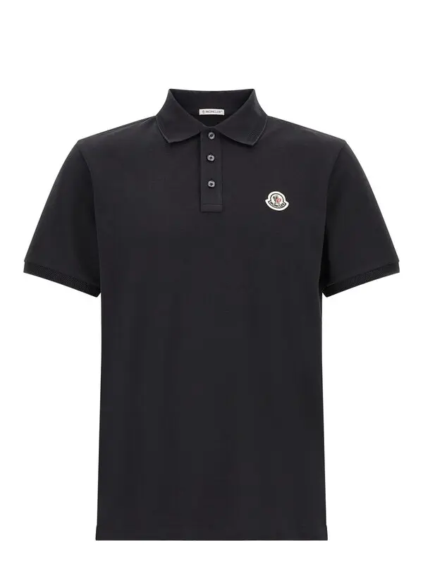 Moncler Logo Patch Polo Shirt - Blue